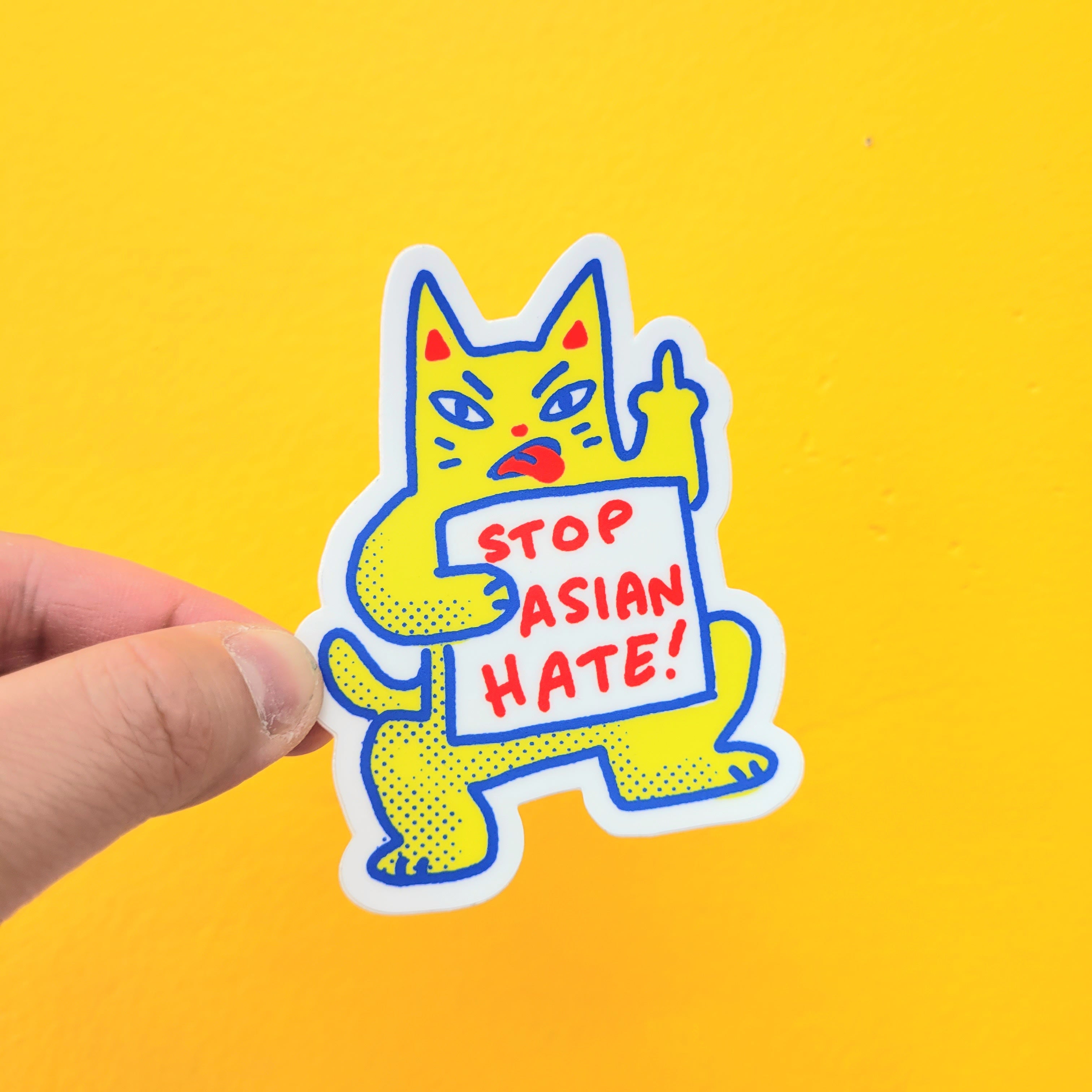Stop Asian Hate! Cat Vinyl Sticker – Secret Planet